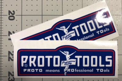 Proto Tools Red White Blue Flying Lady decals of vintage tool box 4 3/4 ...