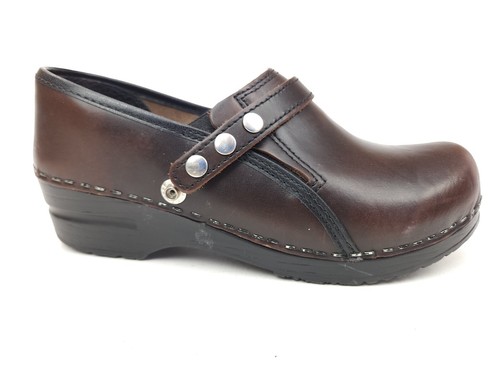 Sanita Women’s Cori Brown Leather Clog With Adjustable Strap Size EU 37 ...