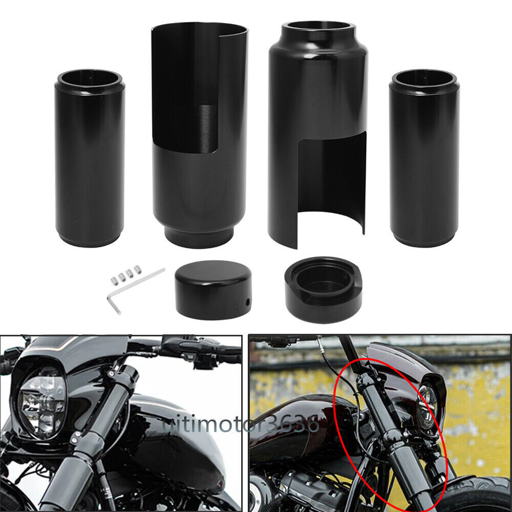 Fork Cover Set Black For Harley-Davidson Softail Breakout Fxbr Fxbrs M8 ...