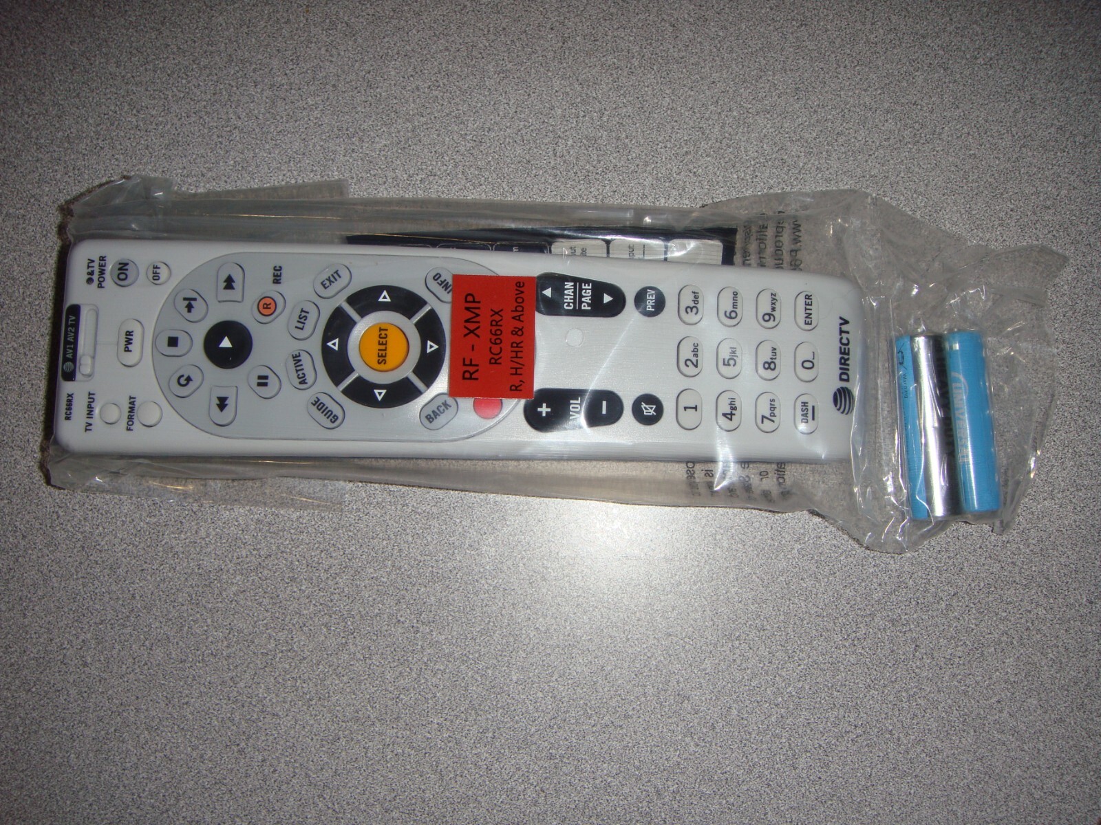 DIRECTV RC66RX / LOT OF 1 IR/RF UNIVERSAL REMOTE CONTROLS / BATTERIES ...