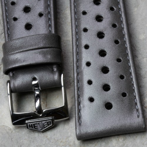 Vintage 1960s/70s NOS grey rally watch band 22mm with steel Heuer ...