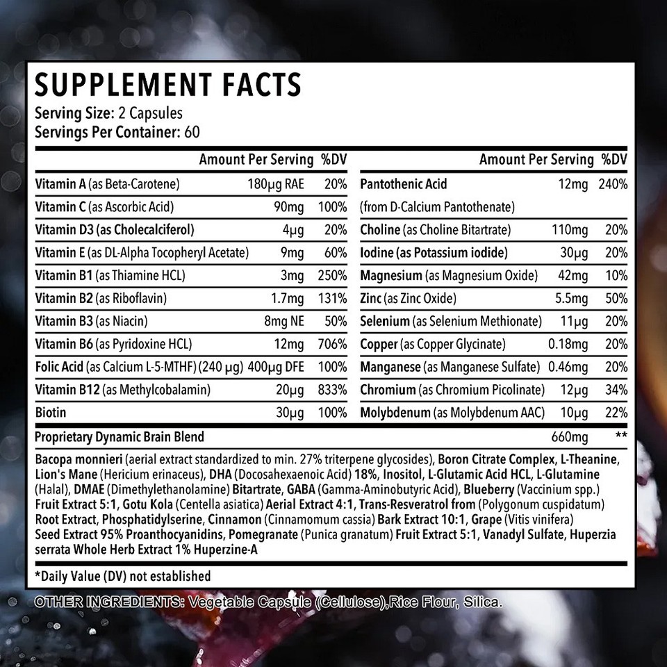 Brain Booster - Supports,Cognitive,Memory, Focus & Healthy Stress ...