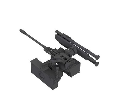 3D printing 1/72 m230lf 30mm chain gun with US military vehicle weapons ...