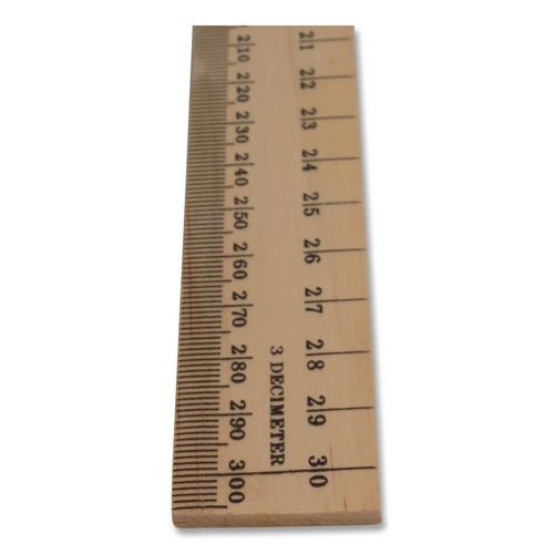 Westcott Wood Ruler, Metric and 1/16" Scale with Single Metal Edge, 12 ...