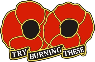 POPPY CAR WINDOW STICKER "TRY BURNING THESE" - Remembrance Day, Poppy ...
