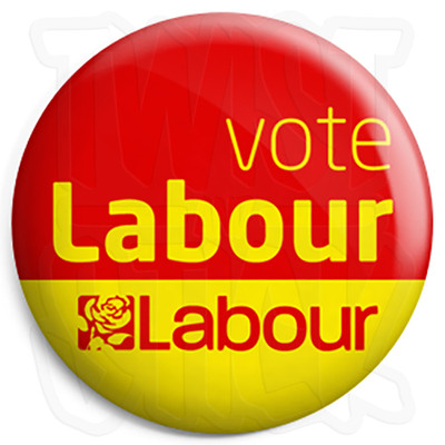 Vote Labour Button Badge - 25mm Political Election Badges, Fridge ...