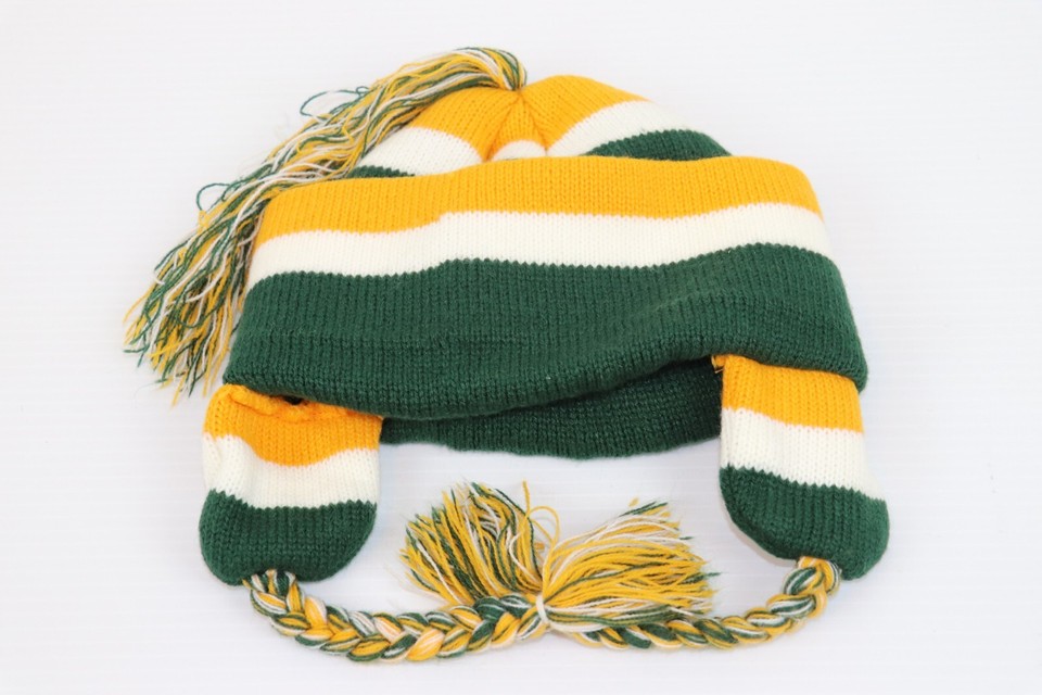 Green Bay Packers Ear Flap Winter Beanie Stocking Hat Cap Green White ...