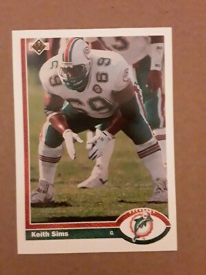 1991 Upper Deck Keith Sims football card #385. Miami Dolphins. | eBay
