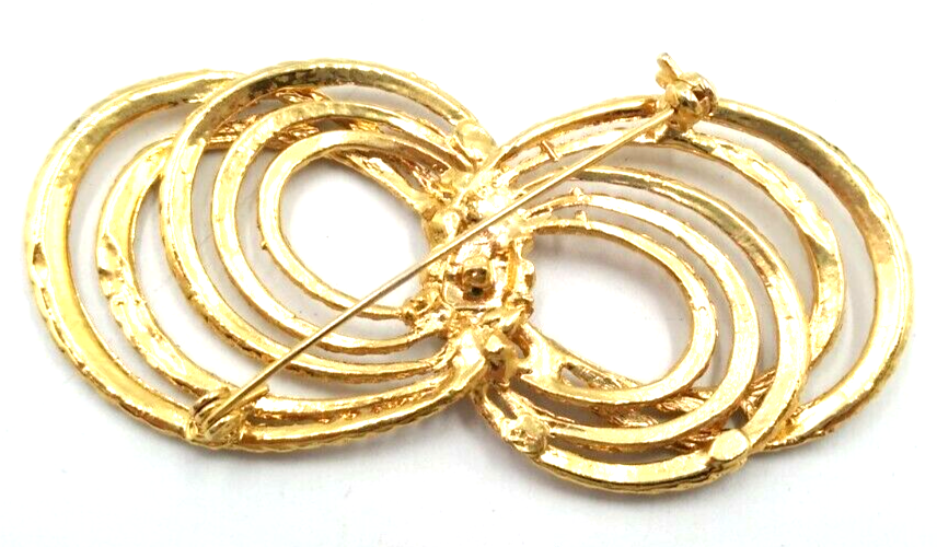 Vintage 1980's Beautiful Gold Tone 3" Braided Rope Ribbons Circles ...