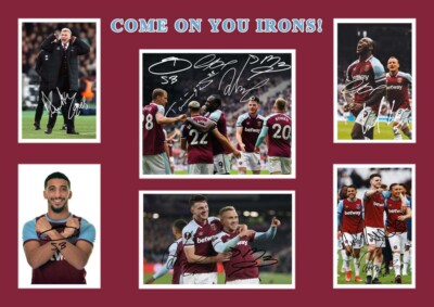 WEST HAM Players Multi Signed A4 Autograph PHOTO Montage Signature ...