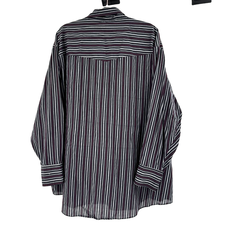 Plains Western Wear Big Man Shirt 3X Black Stripe Pearl Snap Cowboy ...