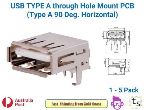 USB TYPE A through Hole Mount PCB (Type A 90 Deg. Horizontal) | eBay ...