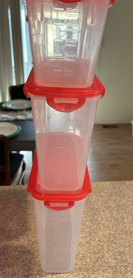 Lock N Lock Pantry Storage Containers Set of 33 containers with Red ...