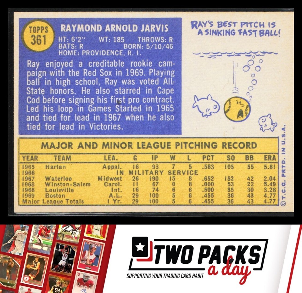 1970 Topps Ray Jarvis #361 RC | eBay