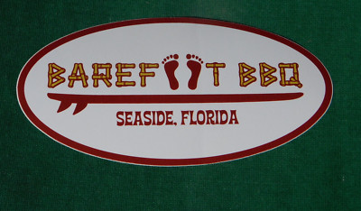 Barefoot BBQ Seaside Florida on Highway 30a Bumper Sticker Car Decal | eBay