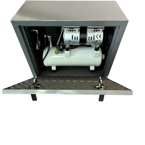SMTmax SL-40SP Enclosed Oil-Free Dental Air Compressor - Quiet, Mobile ...