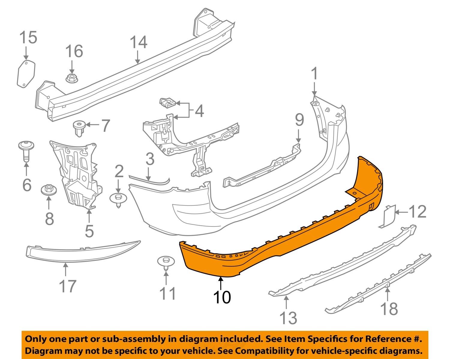 Genuine BMW X1 Rear Bumper Lower Trim Cover OE 51127355271 for sale ...