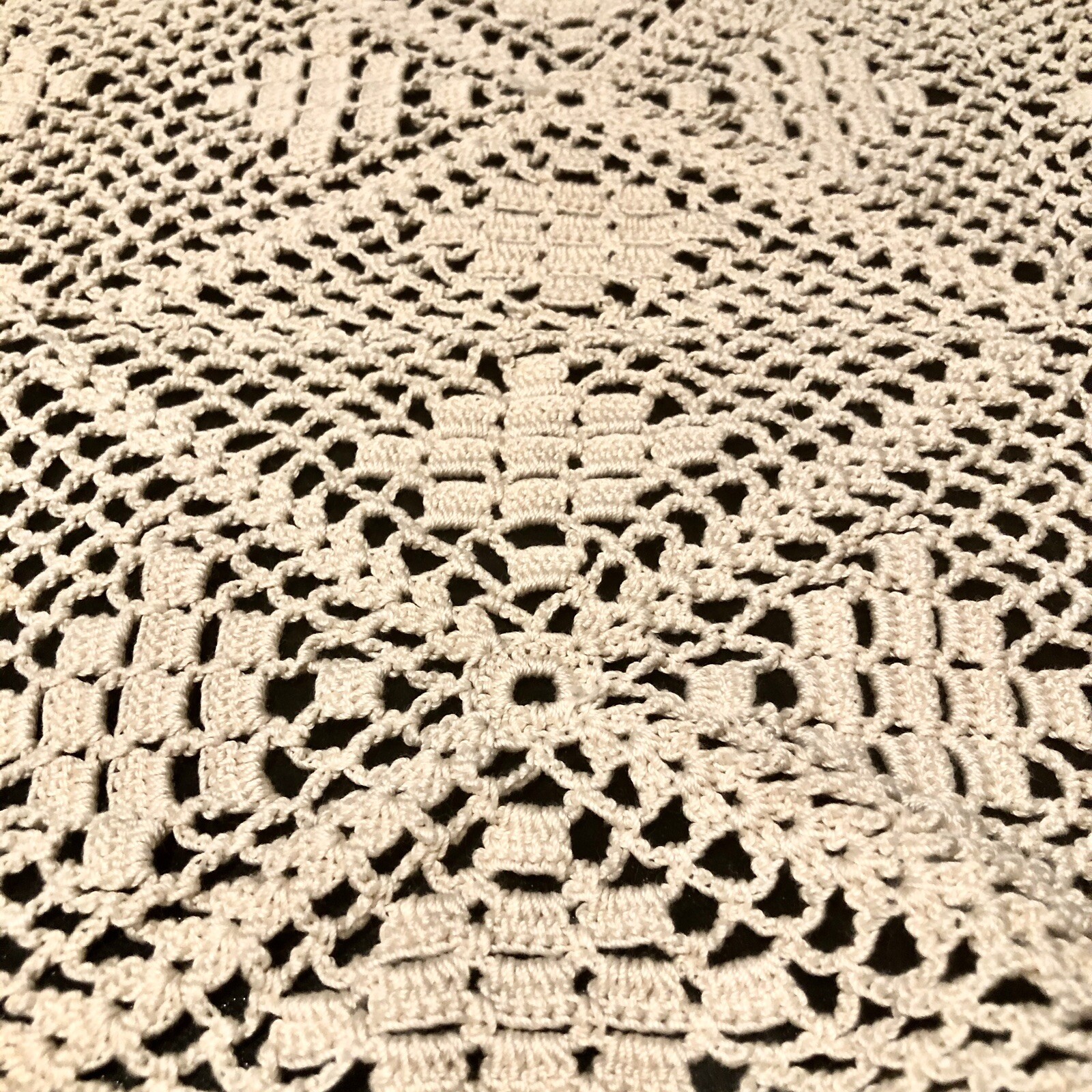 Vintage Knit Stitched Table Linen Rectangle Hand Made 25" x 15.5" | eBay