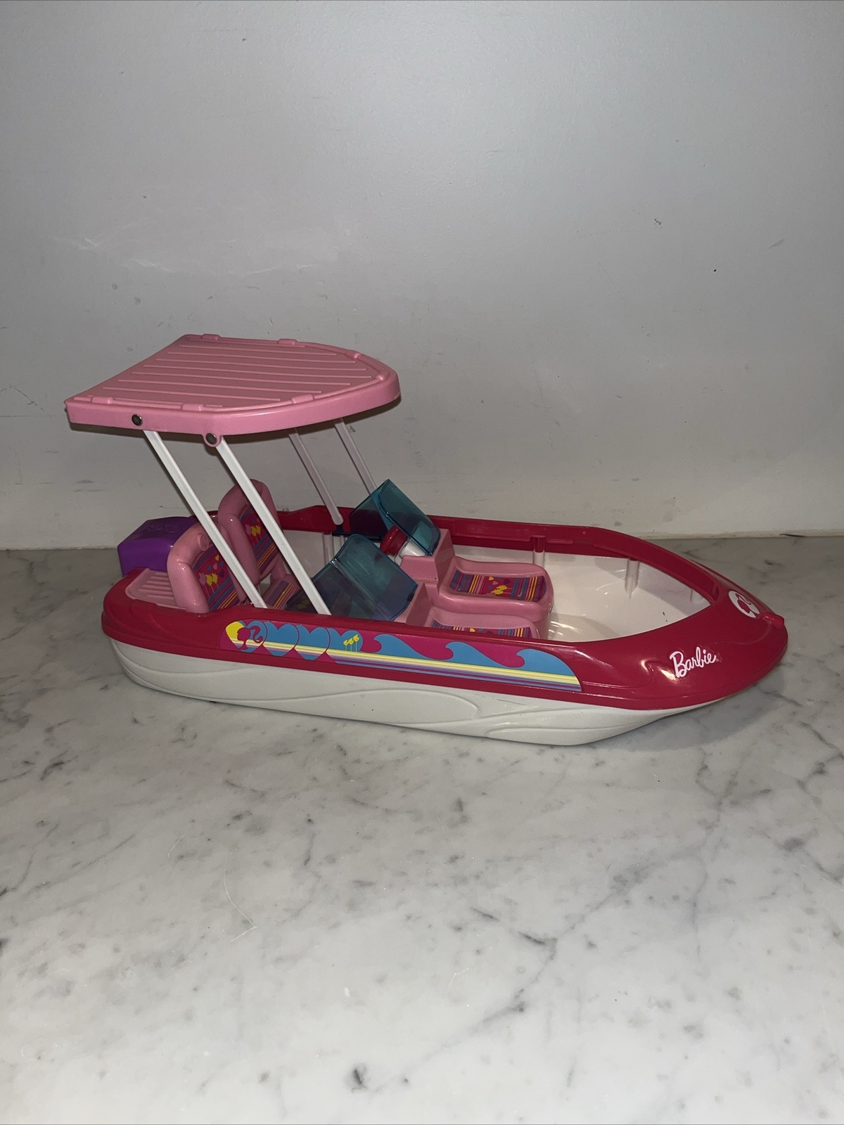 Mattel Barbie Doll Glam Pink Boat Speedboat w/ Sun Canopy 2013 4 Seats ...