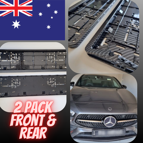 Euro License Rego Plate Frame Cover Holder Mounting Bracket Carbon ...