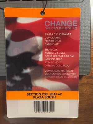 President OBAMA Purple And Yellow Tickets Democratic Convention DNC | eBay