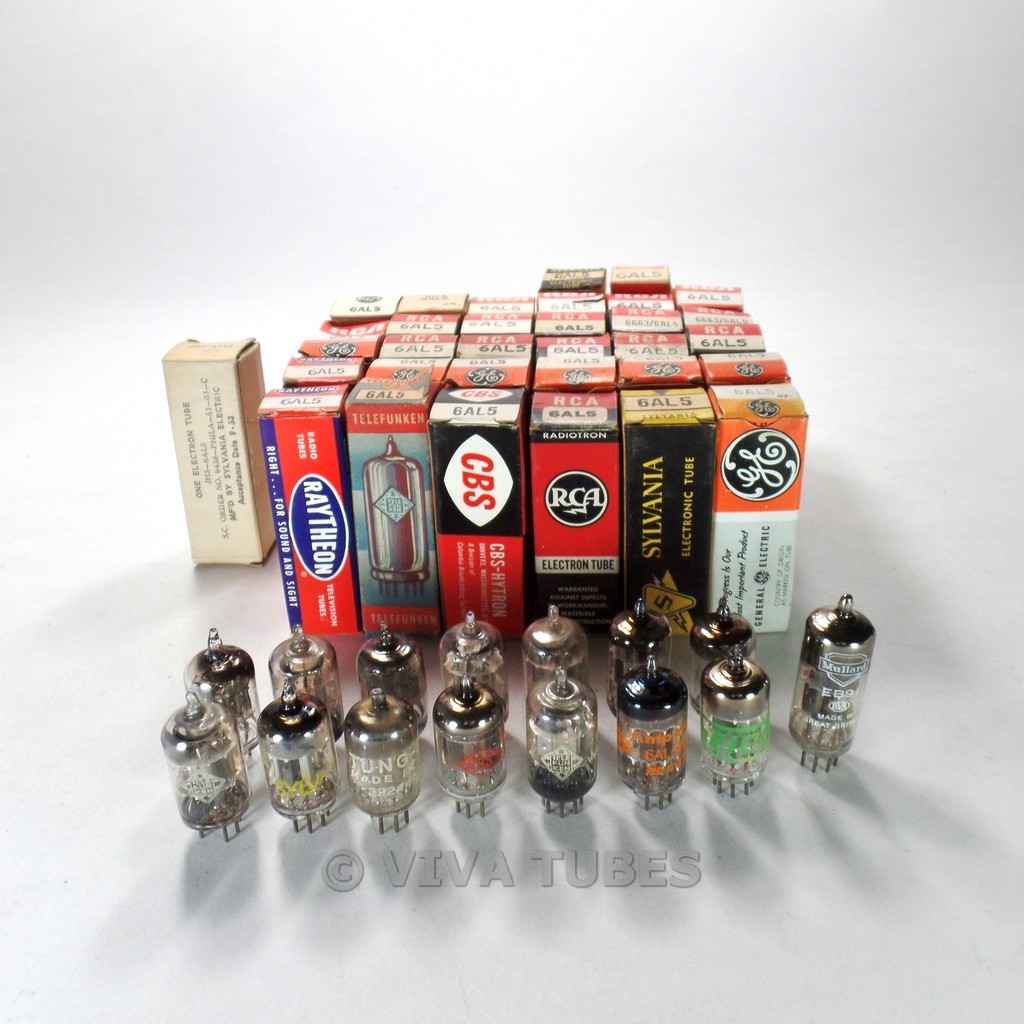 Lot of Type 6AL5/EAA91/EB91 - 48 Untested, Vintage, Boxed/Loose Vacuum ...