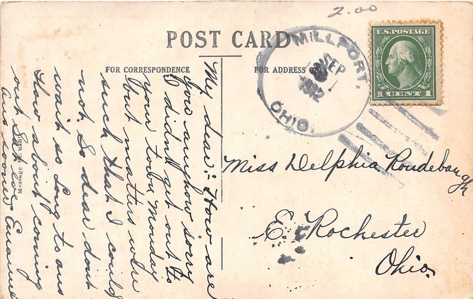 E49/ Millport Columbiana County Ohio Pennant Postcard Waiting For You ...