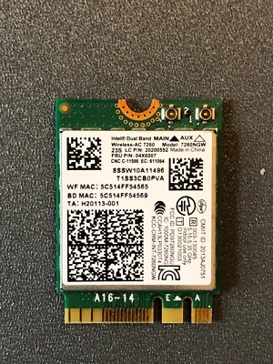 Lenovo ThinkPad Wifi Card Intel Wireless Dual Band AC7260 7260NGW P/N ...