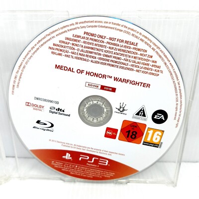 Medal of Honor Warfighter (Sony Playstation 3 PS3) Promo Game Disc ...