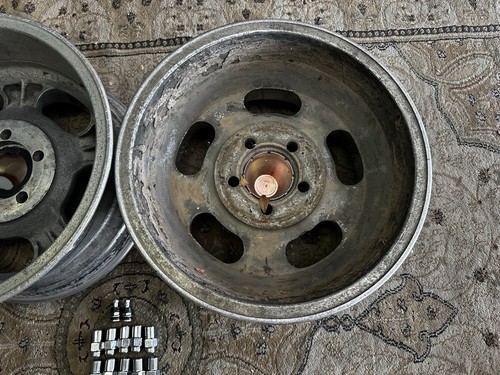 Vintage Pair (2) 15x7 Western US Indy Mag Style Wheels MOPAR FORD 4 1/2 ...
