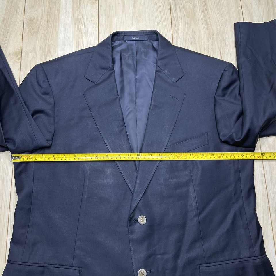 Ermenegildo Zegna Wool Gold Buttons Sport Coat Mens Size 44R Navy Blue ...