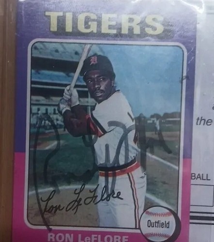 1975 Topps Mini Ron LeFlore Autographed Baseball Card. Rookie. W/C.O.A ...