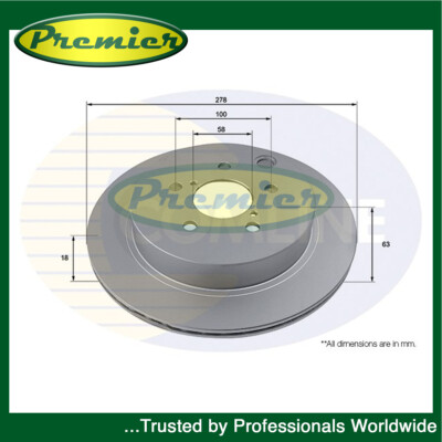 Premier Rear Brake Disc Fits Subaru Forester 2013- 2.0 D 26700SG000 ...