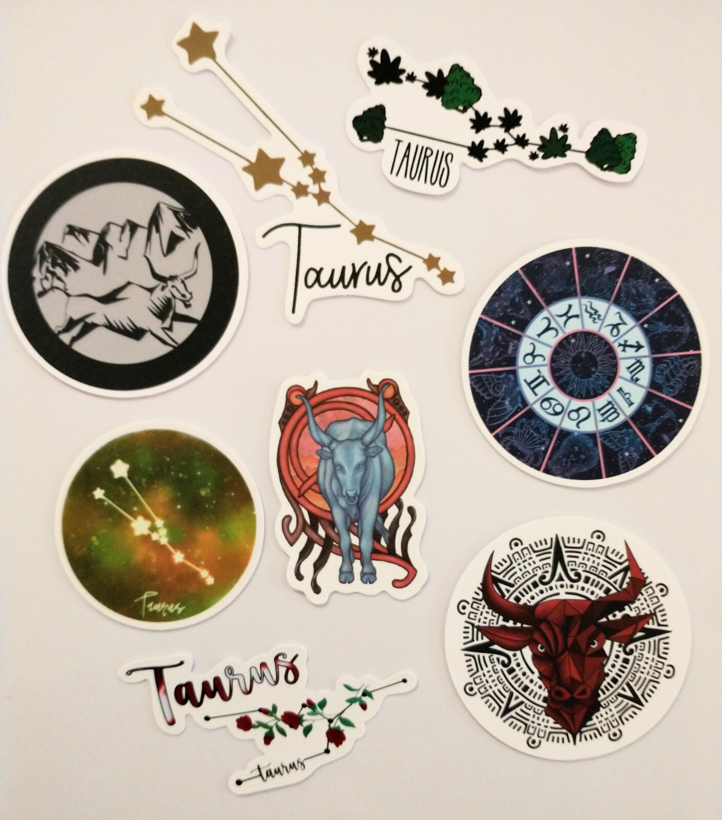 Taurus Zodiac sign. Astrology Cool stickers. Set of 8 Taurus. April 21 ...
