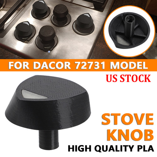 PLA Black Stove Knob Replace For DACOR 72731 Model Burner Cooktop Oven ...