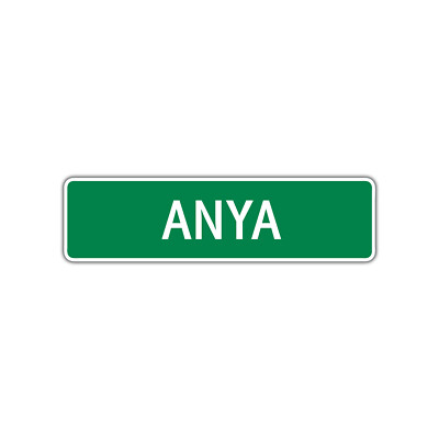 Anya Girls Name Letter Printed Label Art Wall Decor Novelty Aluminum ...