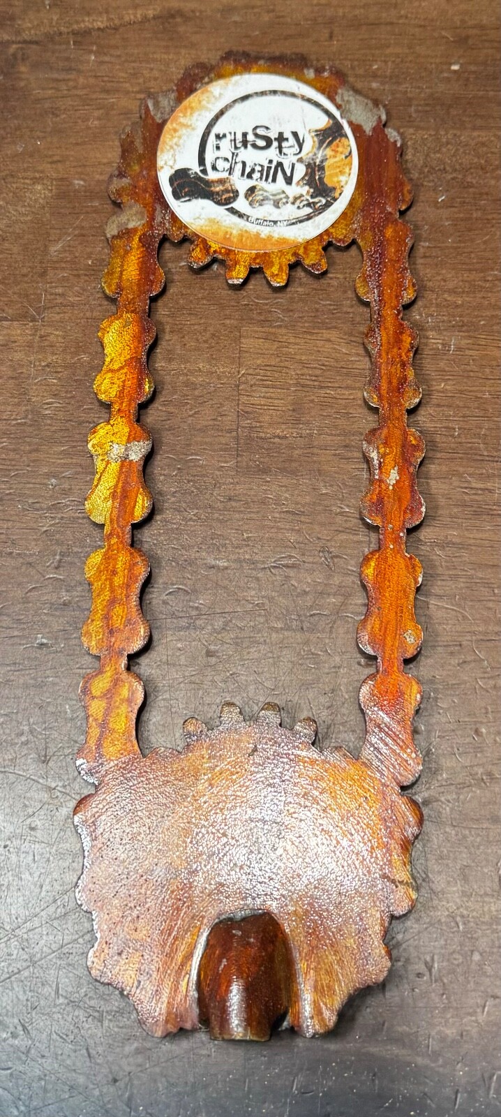 Flying Bison Brewing Rusty chain Buffalo NY beer tap handle bar man ...