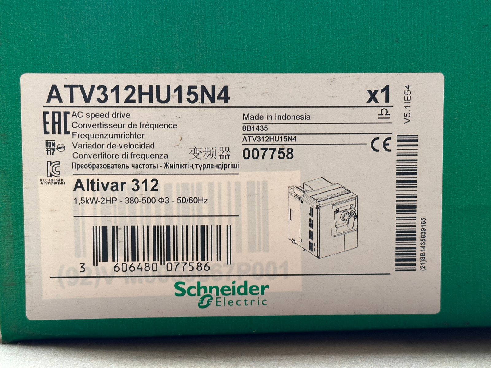 Schneider Electric Altivar Variable Frequency - ATV312HU15N4 for sale ...
