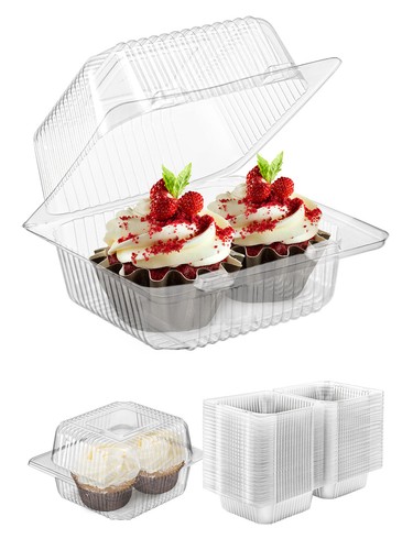 100 Pieces 5.5 inch Single Individual Cake Slice Boxes Dessert Cupcake ...