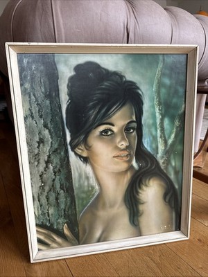 Vintage Original 1960s Framed J H Lynch Print Tina Mid-Century Art 24 ...