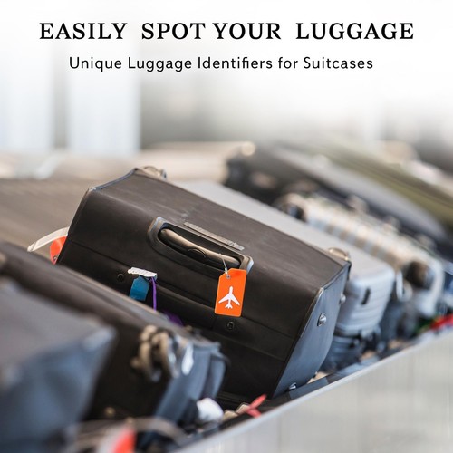 8 Pack Silicone Luggage Tag for Suitcases with Stainless Loop, TSA ...