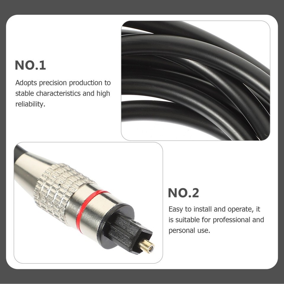 4 Count Digital Optical Audio Cable for Soundbar Patch Cord Wire Home ...