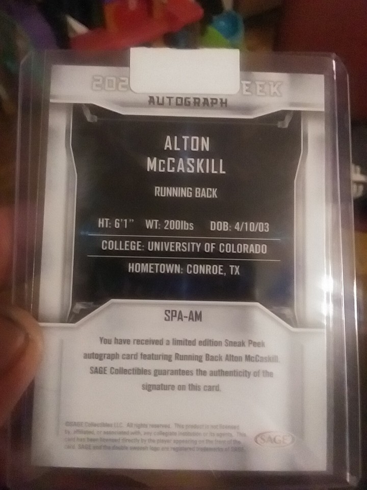 Alton McCaskill 2024 SAGE HIT Low Auto Sneak Peek Gold /100 Autograph | eBay
