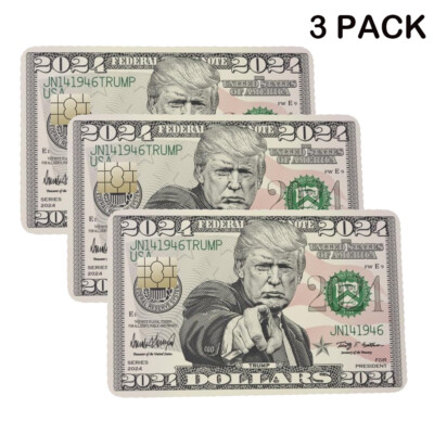 3 Packs Donald Trump 2024 Bill Credit Card Sticker, Debit Card Skin ...