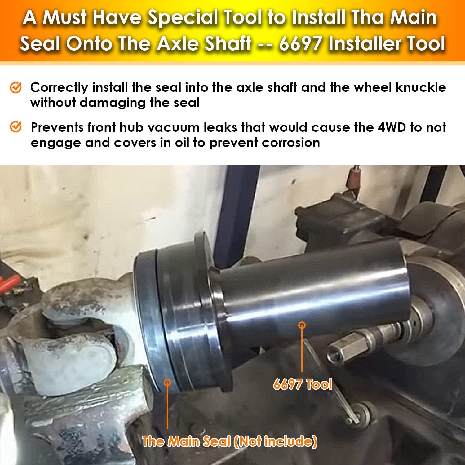6697 Axle Shaft Seal Installer Tool For Ford 2005 to Current F-250 F ...