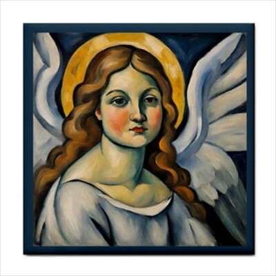 Guardian Angel Ceramic Tile Wall Art Backsplash Decorative 4.25 Inches ...