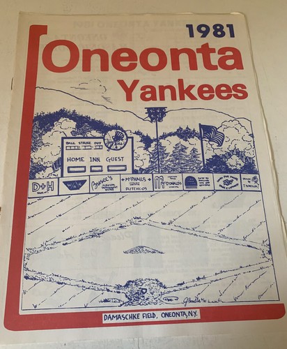 1981 ONEONTA YANKEES BASEBALL PROGRAM | eBay