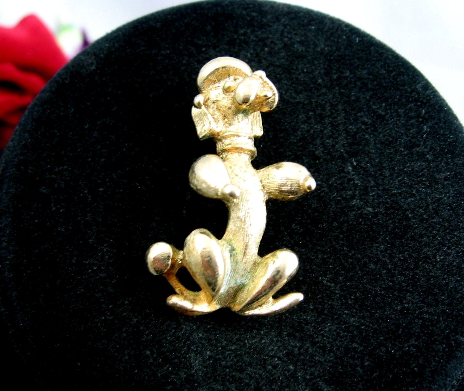 Sarah Coventry FRENCHIE French POODLE Pup PIN BROOCH Vintage Goldtone ...