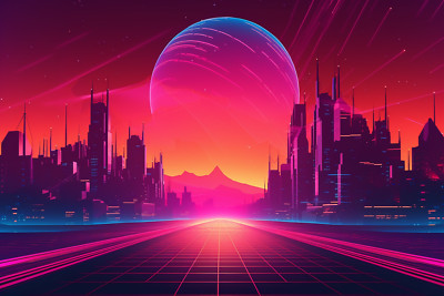 Desktop Background Wallpaper | Synthwave | Retro | 1080p/1440p/4k | eBay