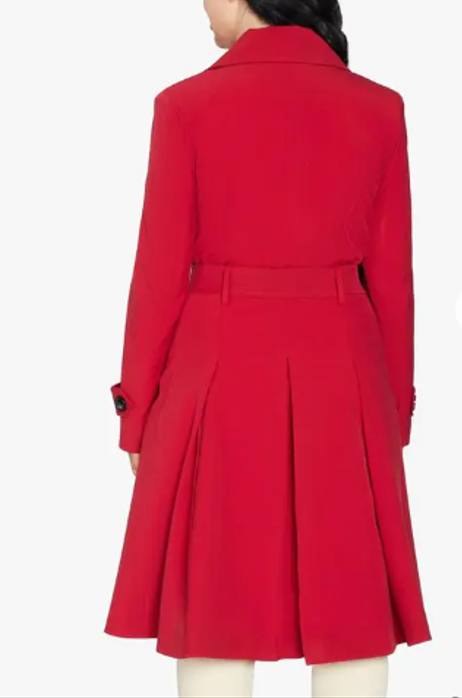 NWT DeLa Creme Spring/Summer Double Breasted Trench Mac Red Coat Size ...